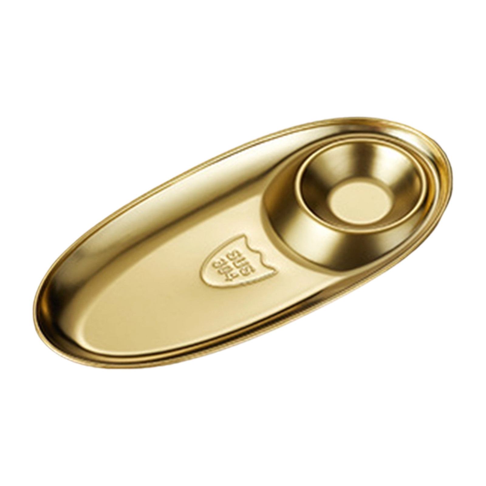 Elegant Gold/Silver Tone 304 Nonrust Steel Appetizer Dish Large ...