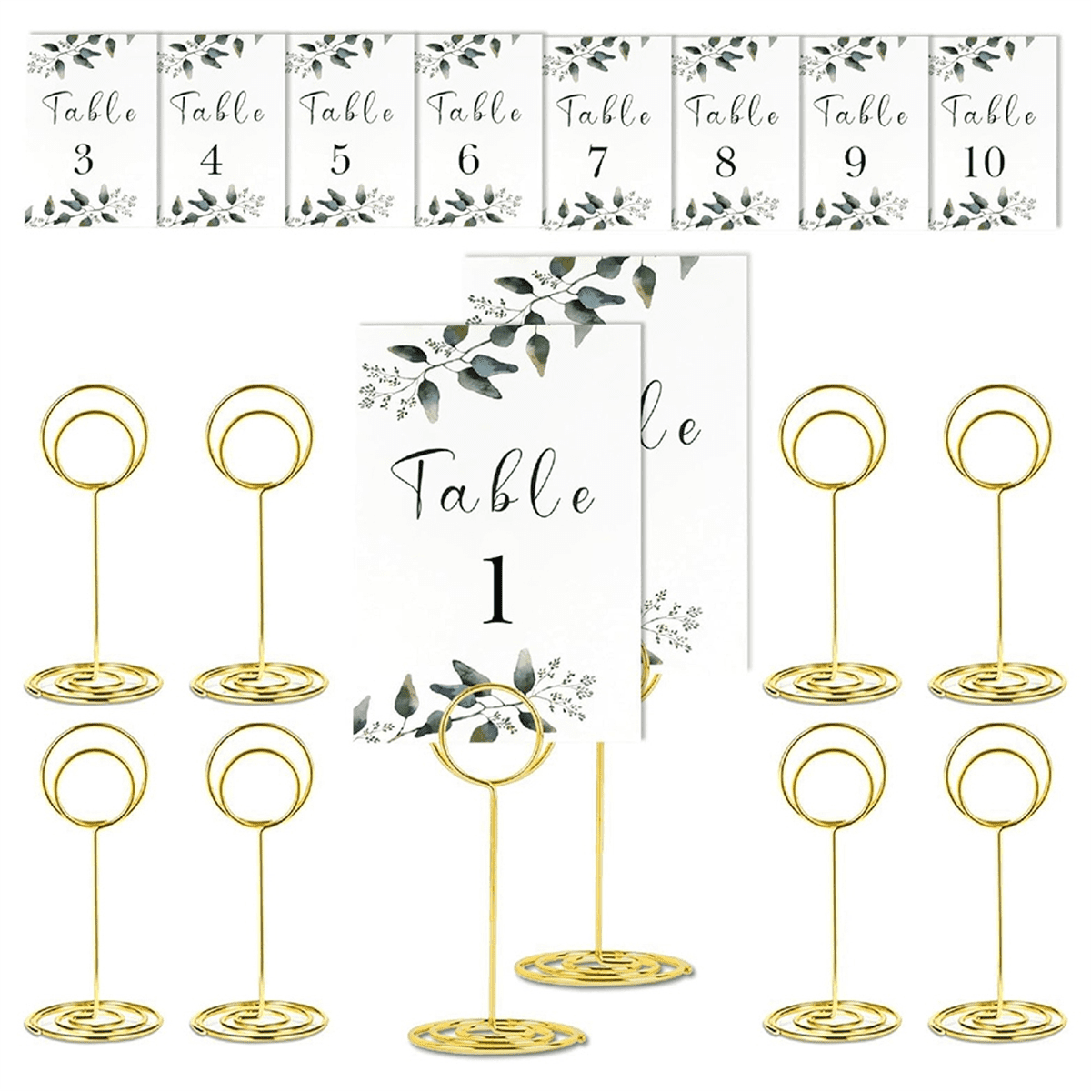 Elegant Gold Table Number Holders - 10-Pack Place Card & Paper Stands ...