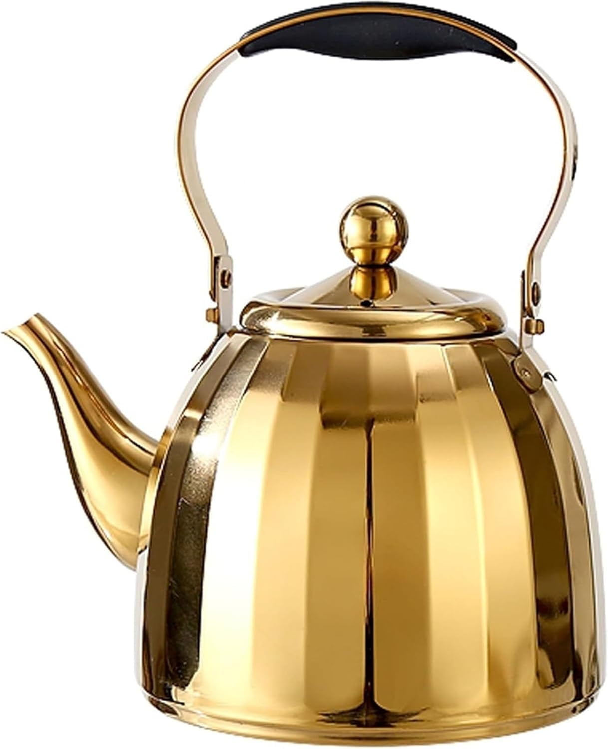 Elegant Gold Tea Kettle with Removable Infuser - 304 Stainless Steel ...