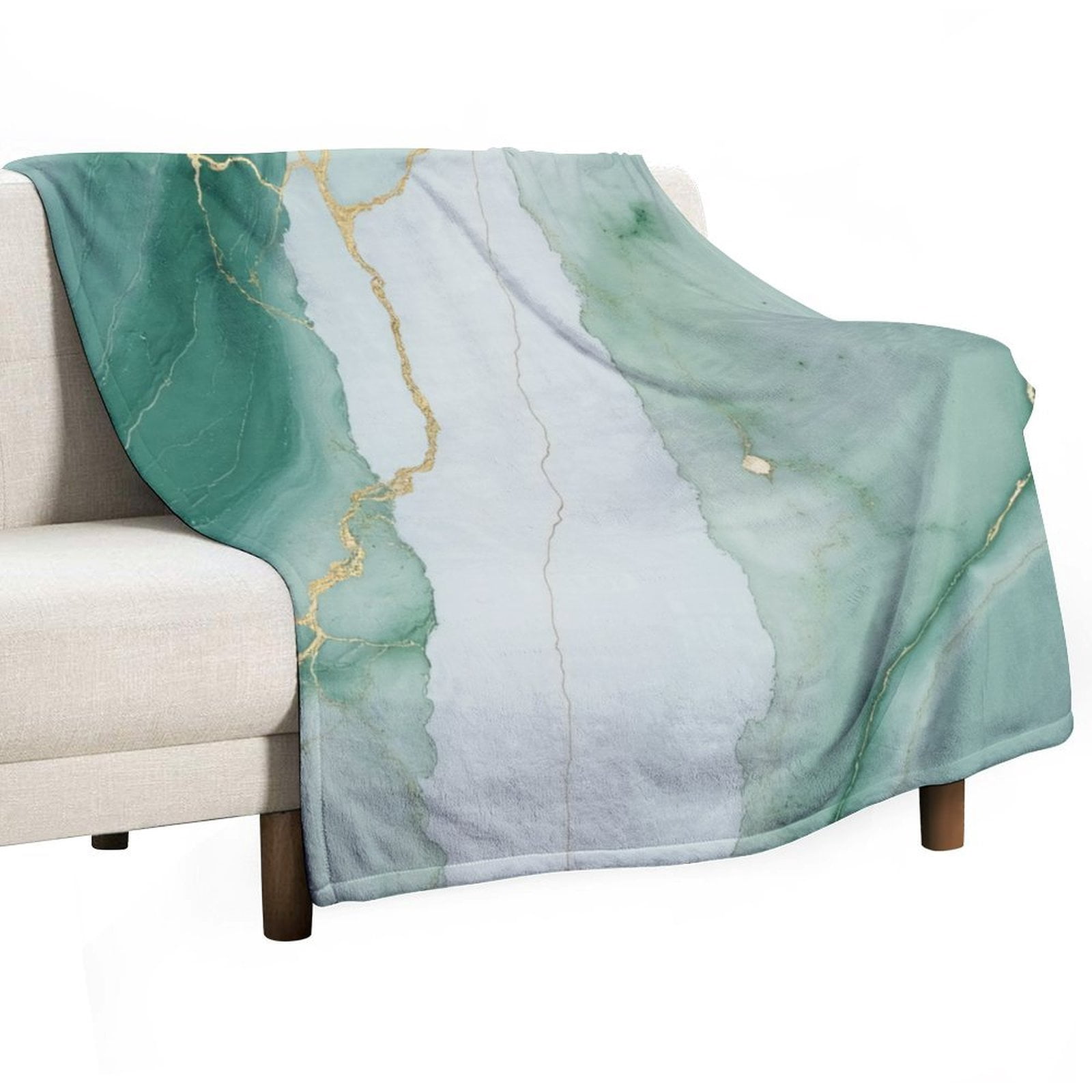 Elegant Gold Vein Marble Texture Throws Blankets for Sofa Bed Winter ...