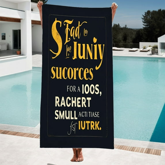Elegant Gold & White Decorative Beach Towel - Stylish Pattern for Pool ...