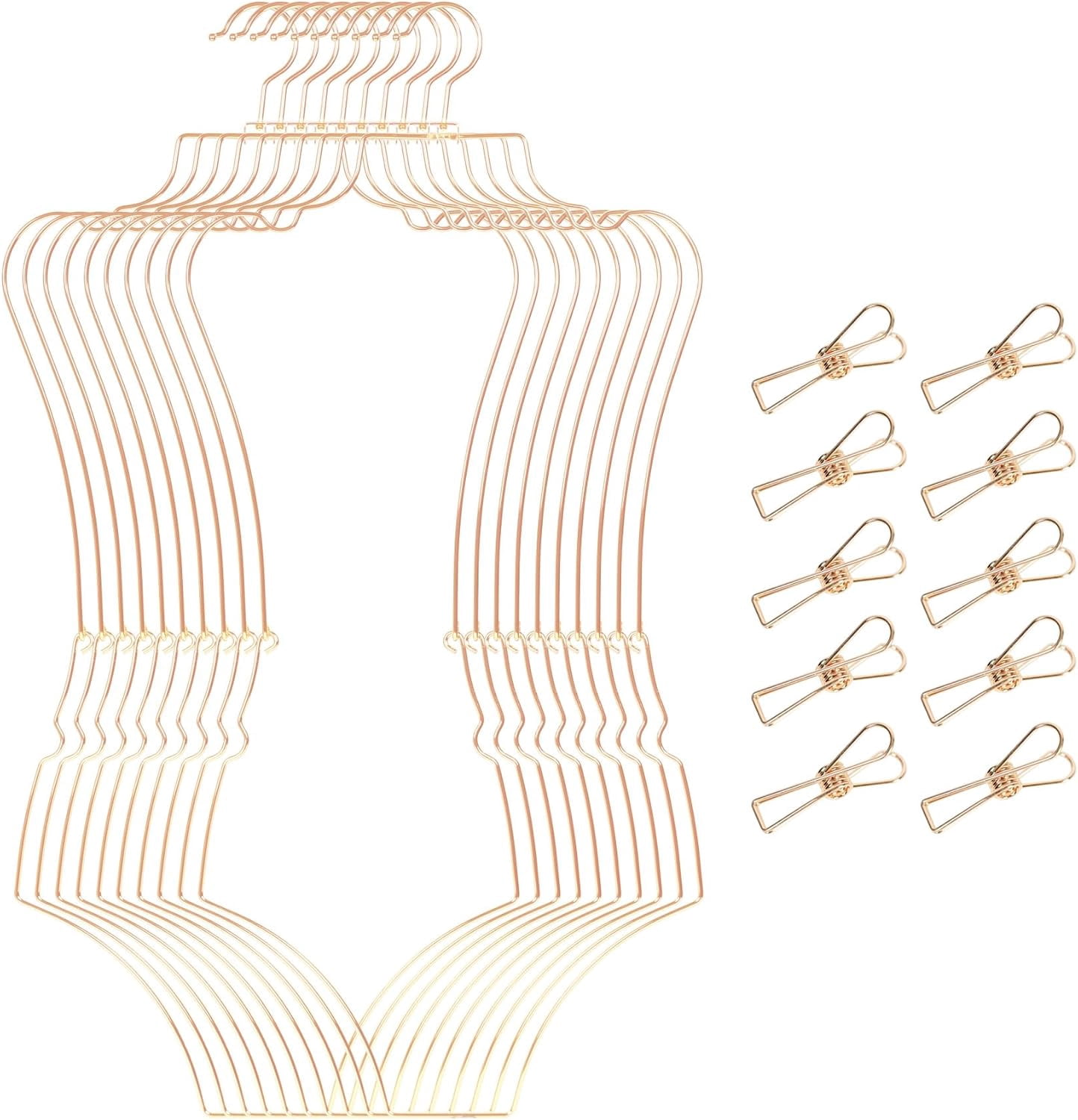 Elegant Gold Wire Bikini Hanger Set of Ten - Stylish Body Shape Display ...