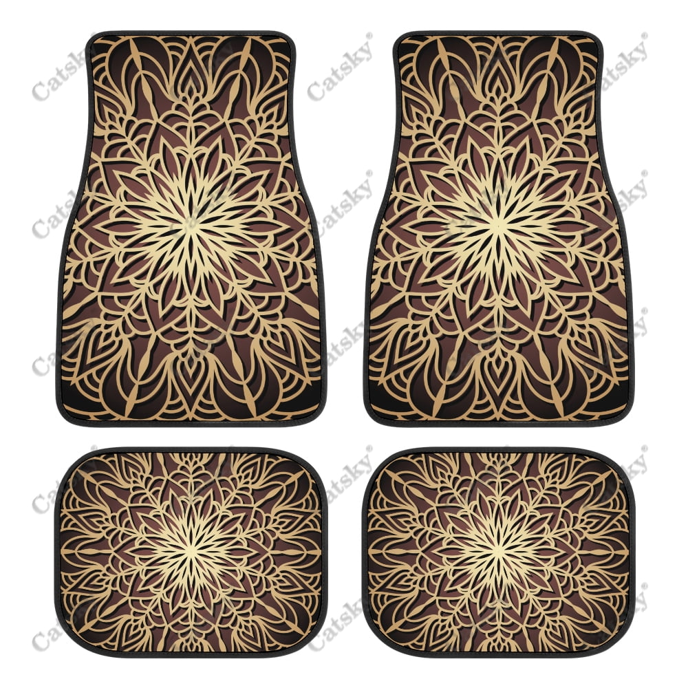 Elegant Golden Mandala Auto Floor Mats Carpet Customized Car Floor Mats ...