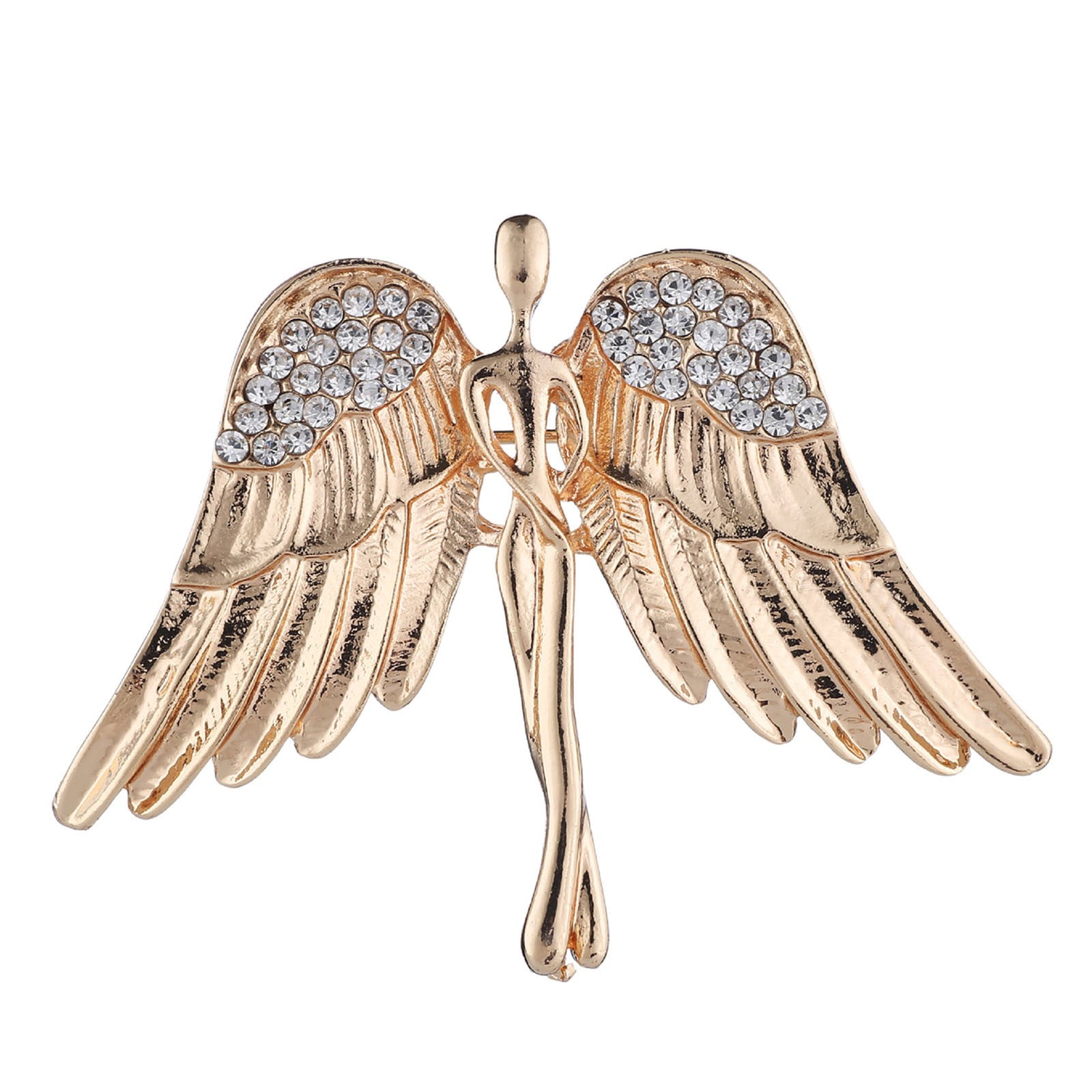 Elegant Golden Metal Angel Brooches Lapel Pin Beautiful Inlaid Pearl ...