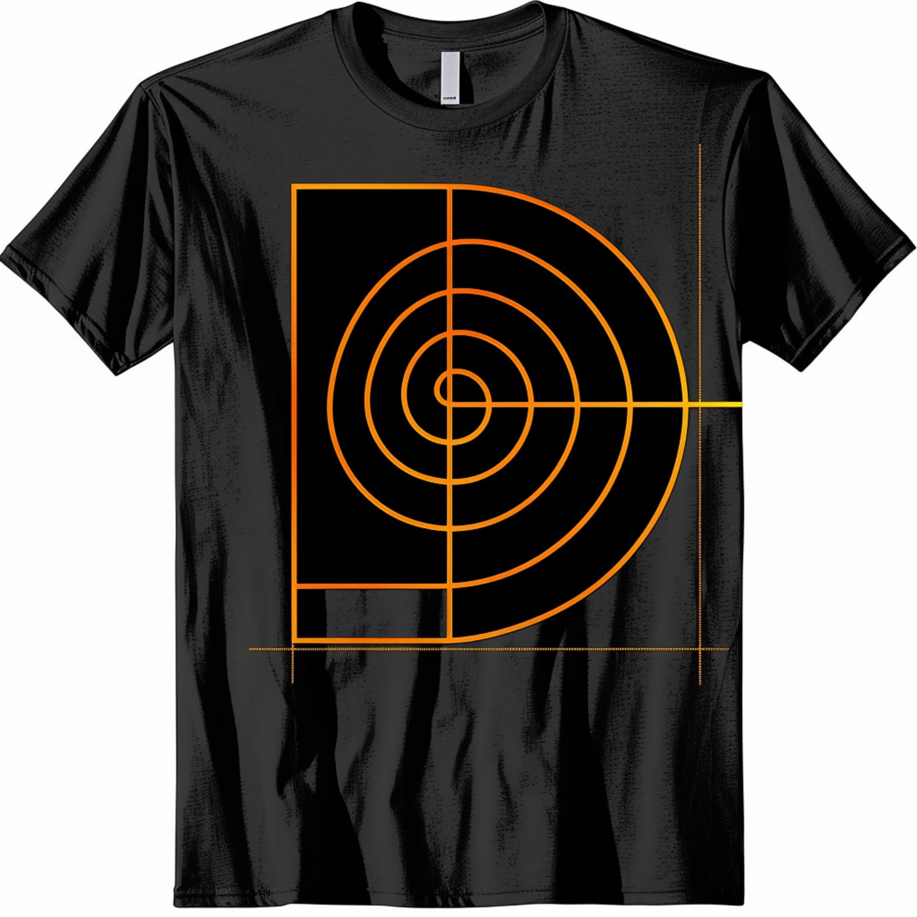 Elegant Golden Ratio Symbol T Shirt with Modern Design on Black ...