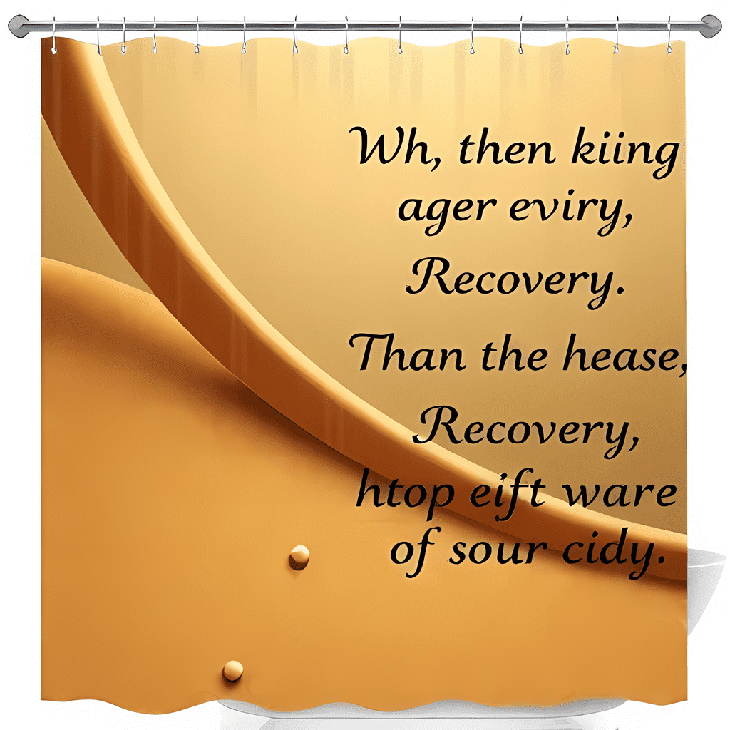 Elegant Golden Shower Curtain with Curved Line Design & Classic Serif ...