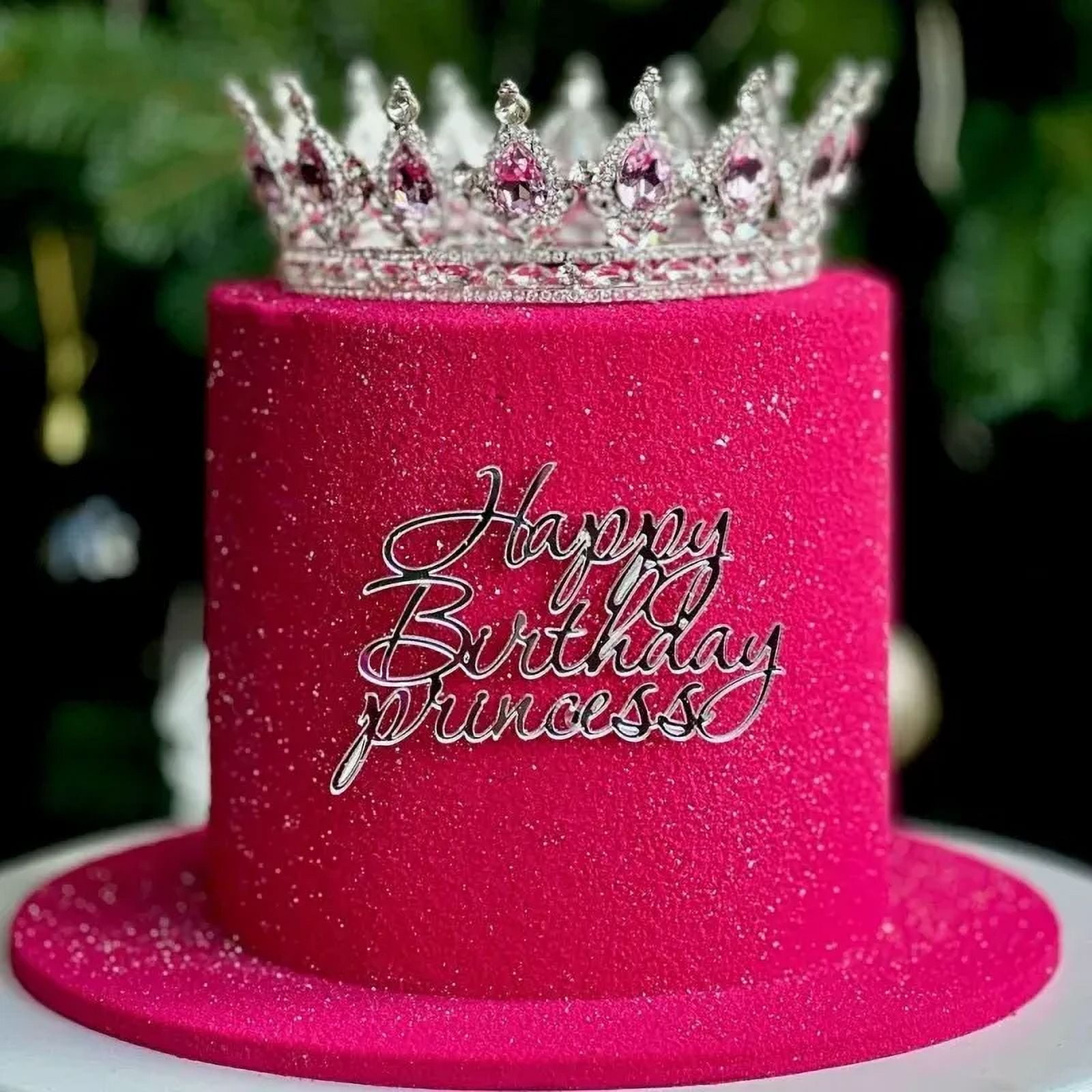 Beautiful Red Crystal Crown Cake Topper for Happy Birthday Queen ...