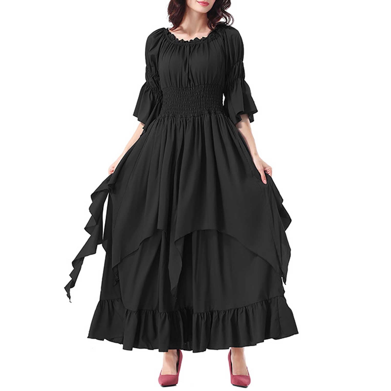 Elegant Gothic Lace Halloween Gown Dress for Women Fancy Dress Party ...