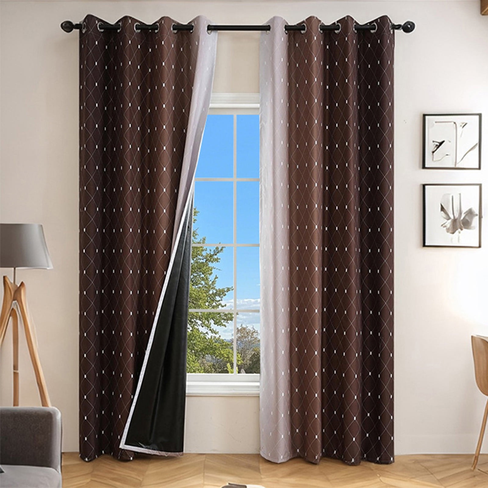 Elegant Gradient Blackout Curtains, 95x52 Inches Window Drapes for ...