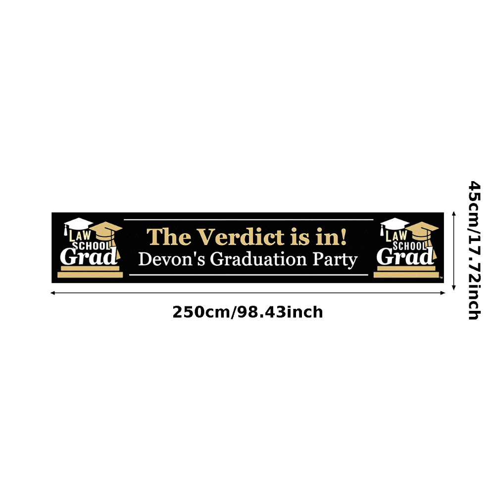 Elegant Graduation Banner Law School Grad Design for Graduation Party ...