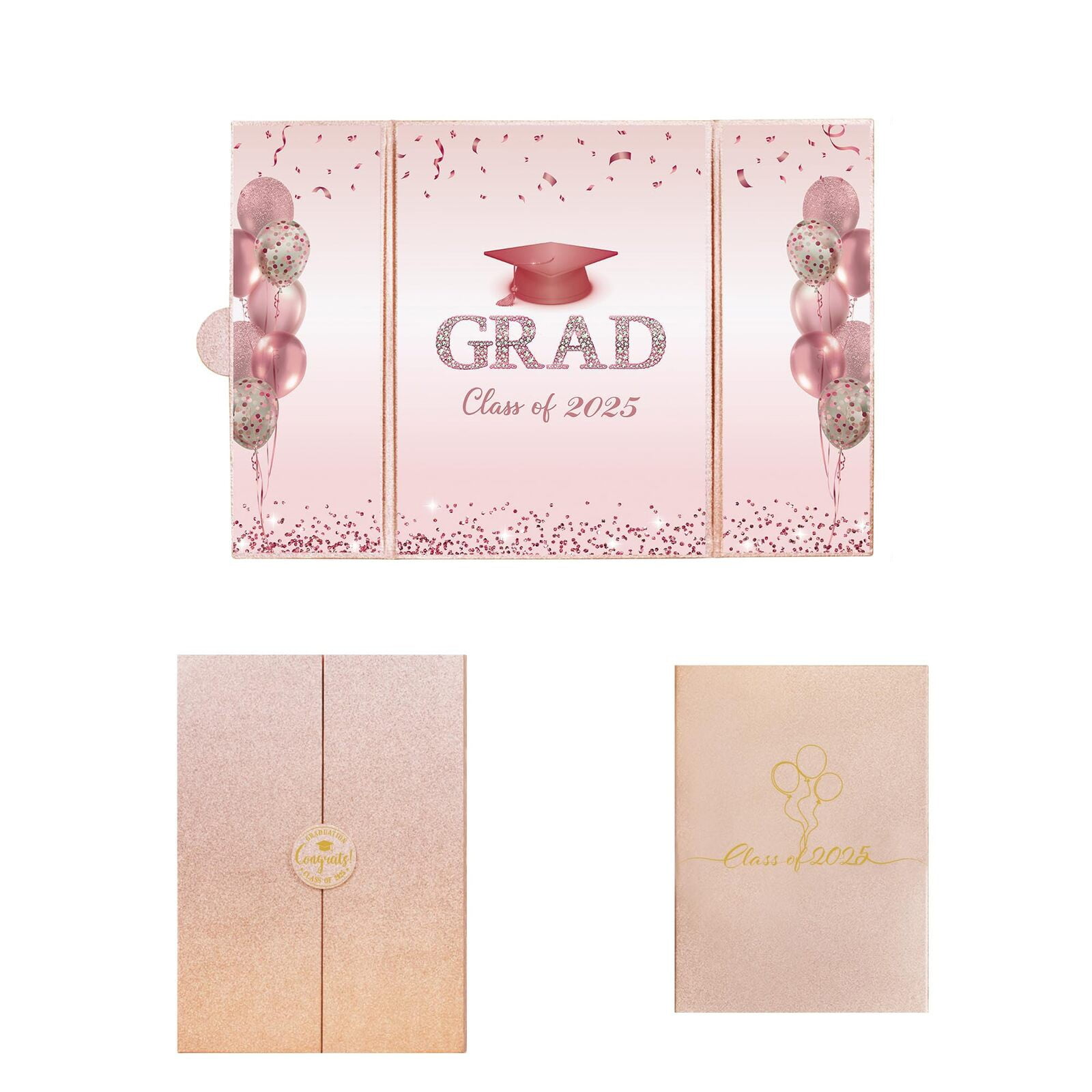Elegant Graduation Photo Booth Backdrop 2025 Rose Gold Theme with ...