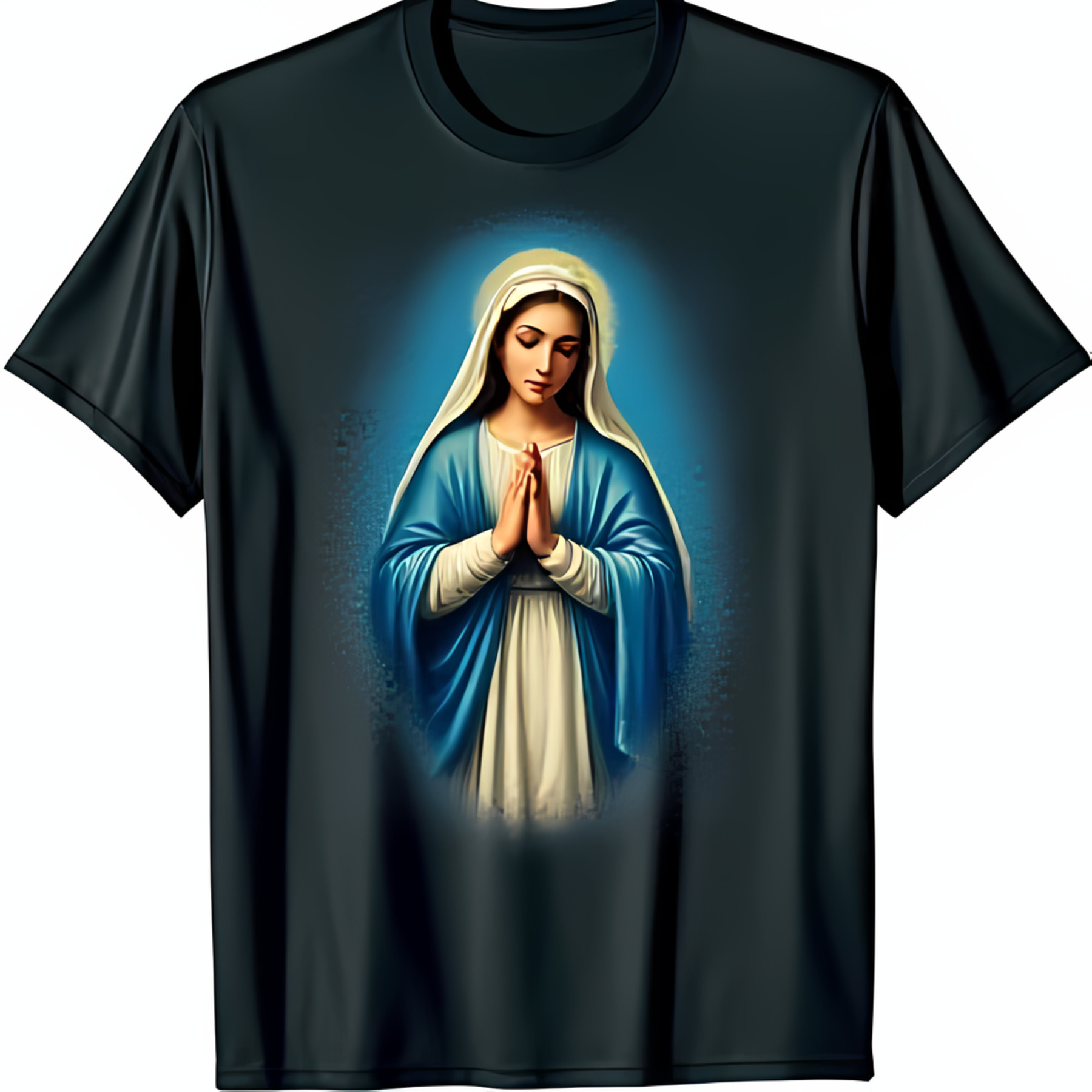 Elegant Graphic on Black T-Shirt Serene Design for Faith & Devotion ...