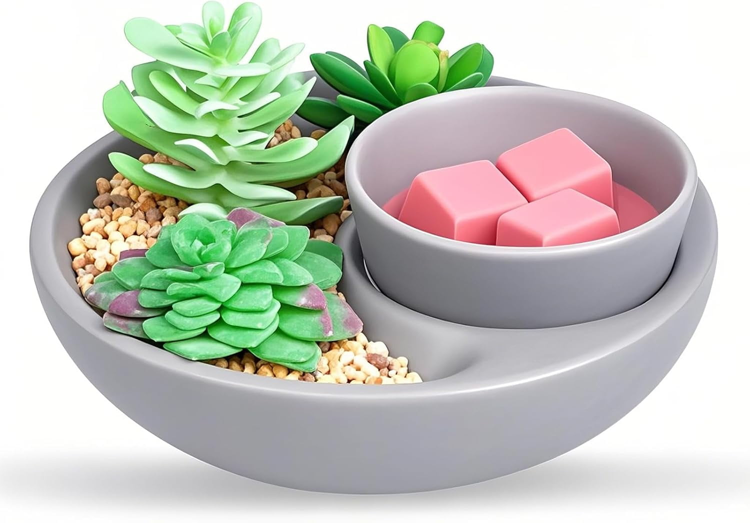 Elegant Gray Succulent Decor Electric Ceramic 4-in-1 Wax Melt Warmer ...