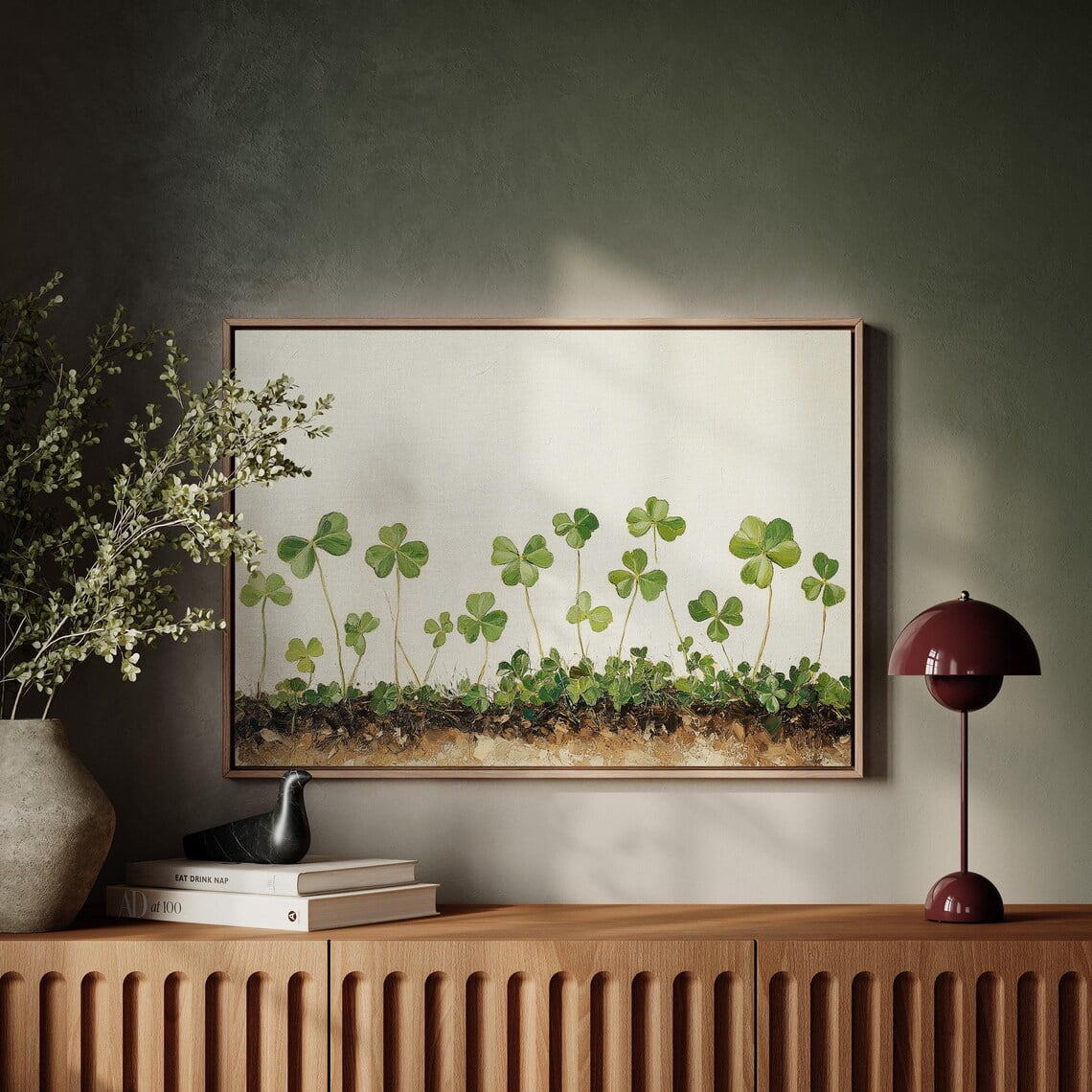 Elegant Green Clover Wall Art - Nature-Inspired Hangable Artwork For ...