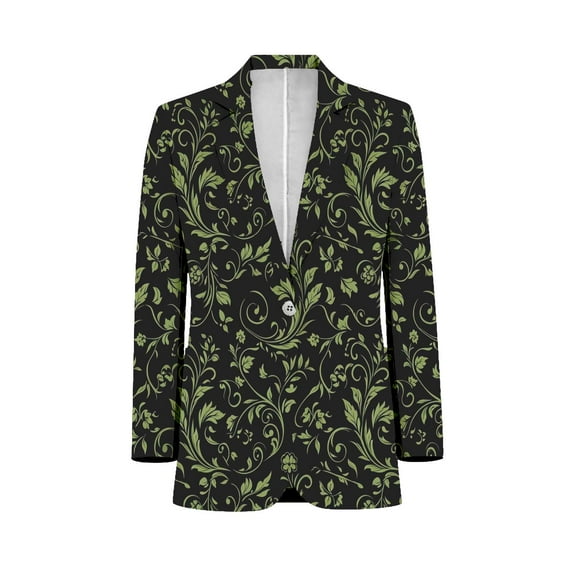 Elegant Green Floral Pattern Customized Men's Suits full man Shawl ...