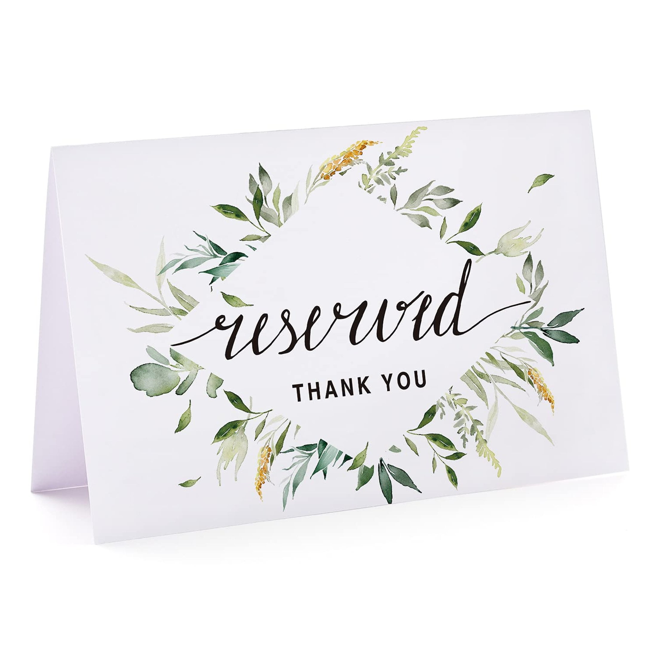 Elegant Greenery Reserved Table Signs for Weddings and Events - 10 Pack ...
