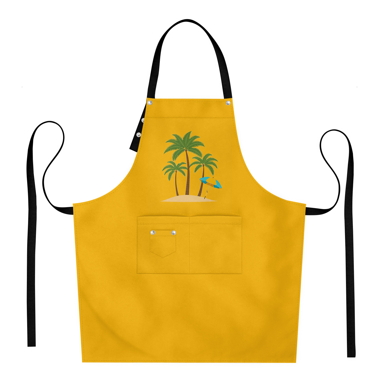 Elegant Halter Neck Apron with Palm Trees Pattern – Ideal Bartender ...