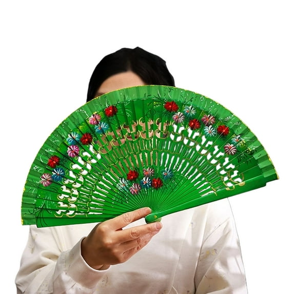 Elegant Handcrafted Wooden Folding Fan Chinese Painting Decoration ...