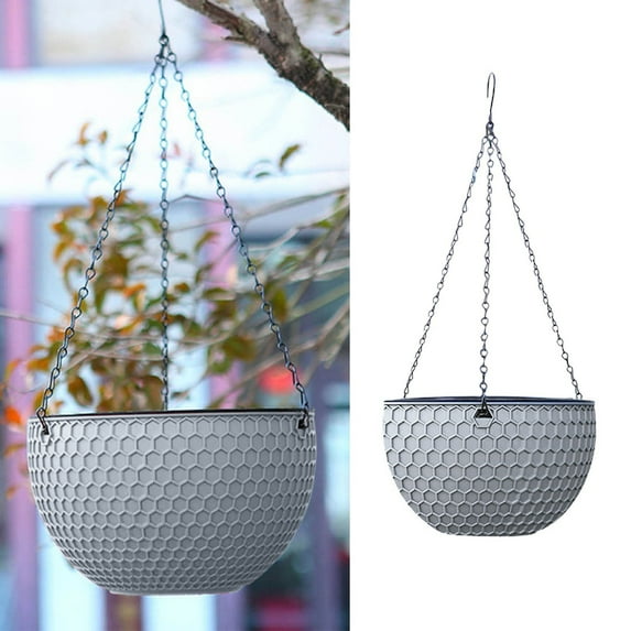 Elegant Hanging Flower Pot for Indoor Outdoor Use in Rattan Resin ...