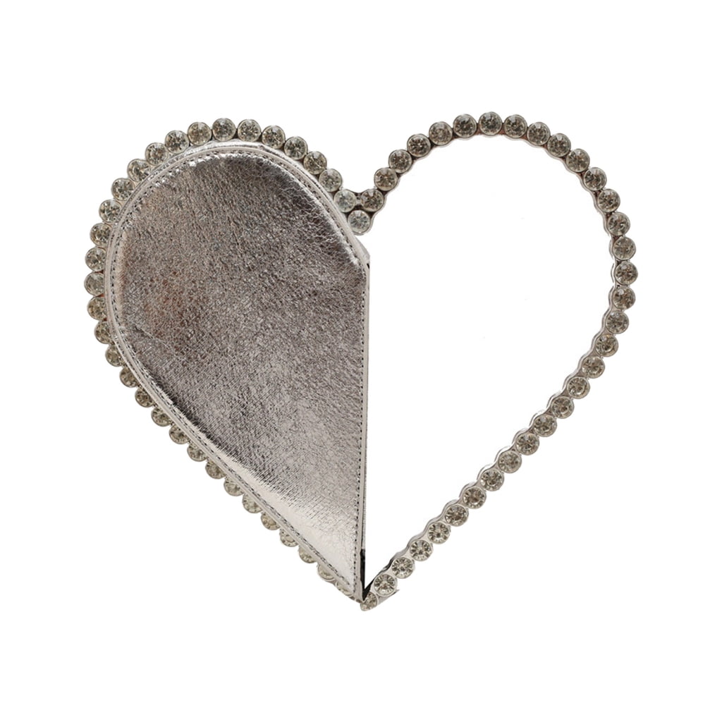 Elegant Heart Shaped Clutch Purse With Rhinestones Frame Evening Bag ...