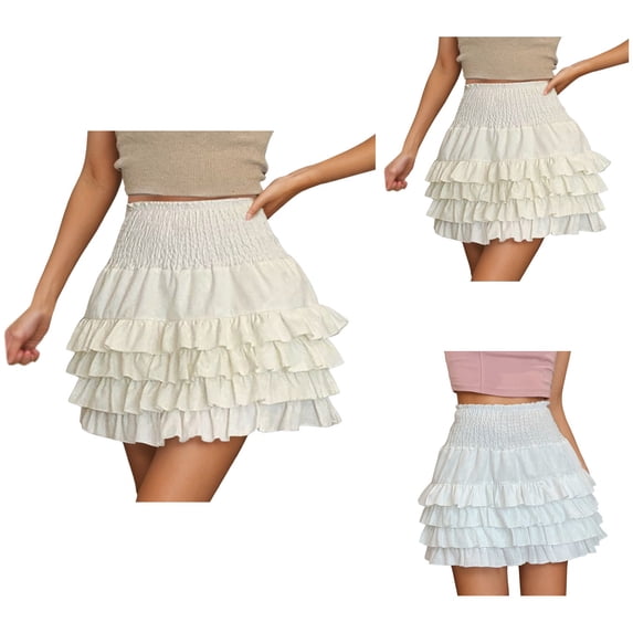 Elegant High Pleated Cake Skirt, A Line Mini with Cascading Panel ...