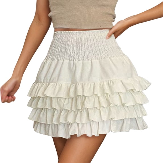 Elegant High Pleated Cake Skirt For – High Washion A Line Mini With ...