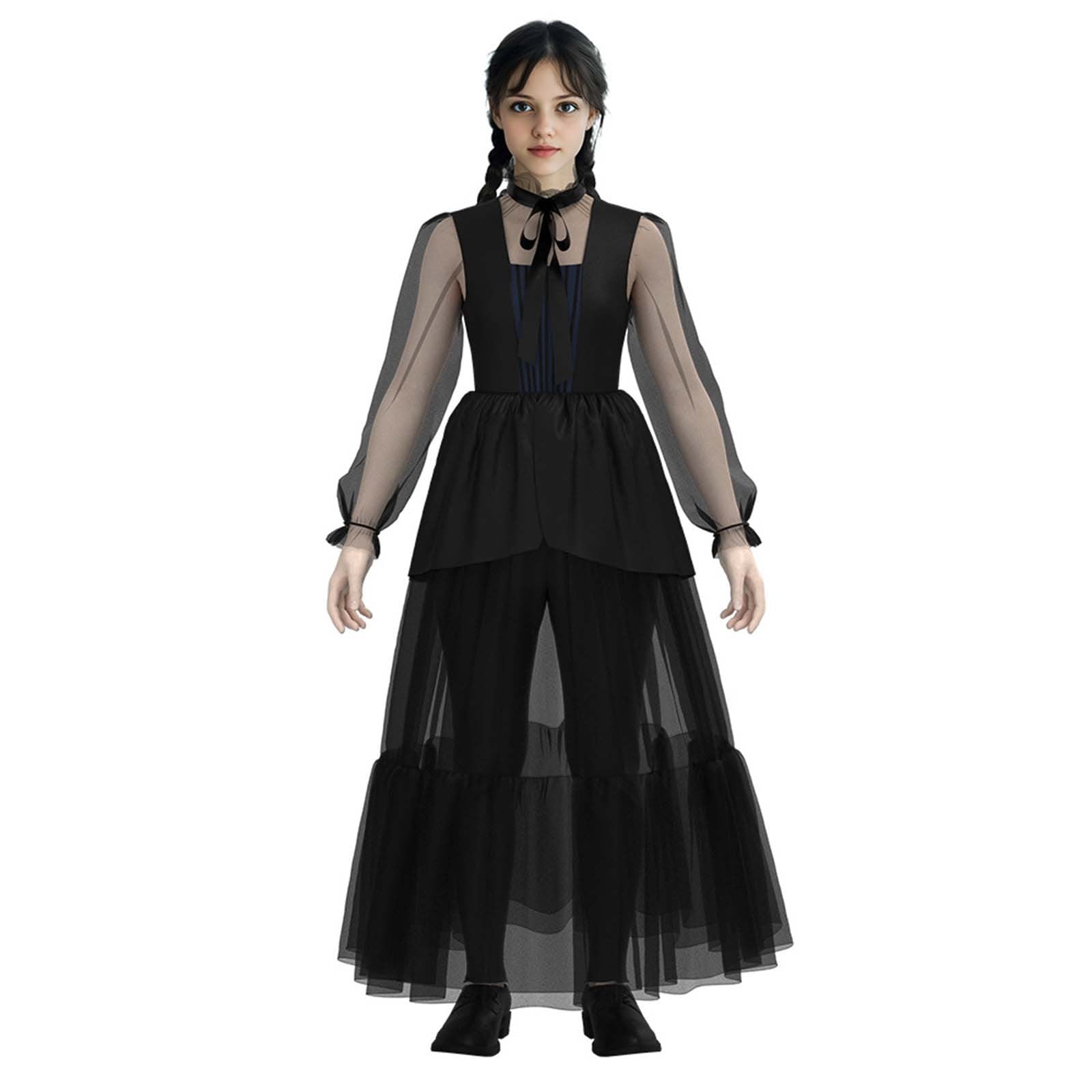Elegant Historical Gothic Masquerade Wednesday Addams Gown For Adults ...