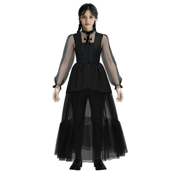 Elegant Historical Gothic Masquerade Wednesday Addams Gown For Adults ...