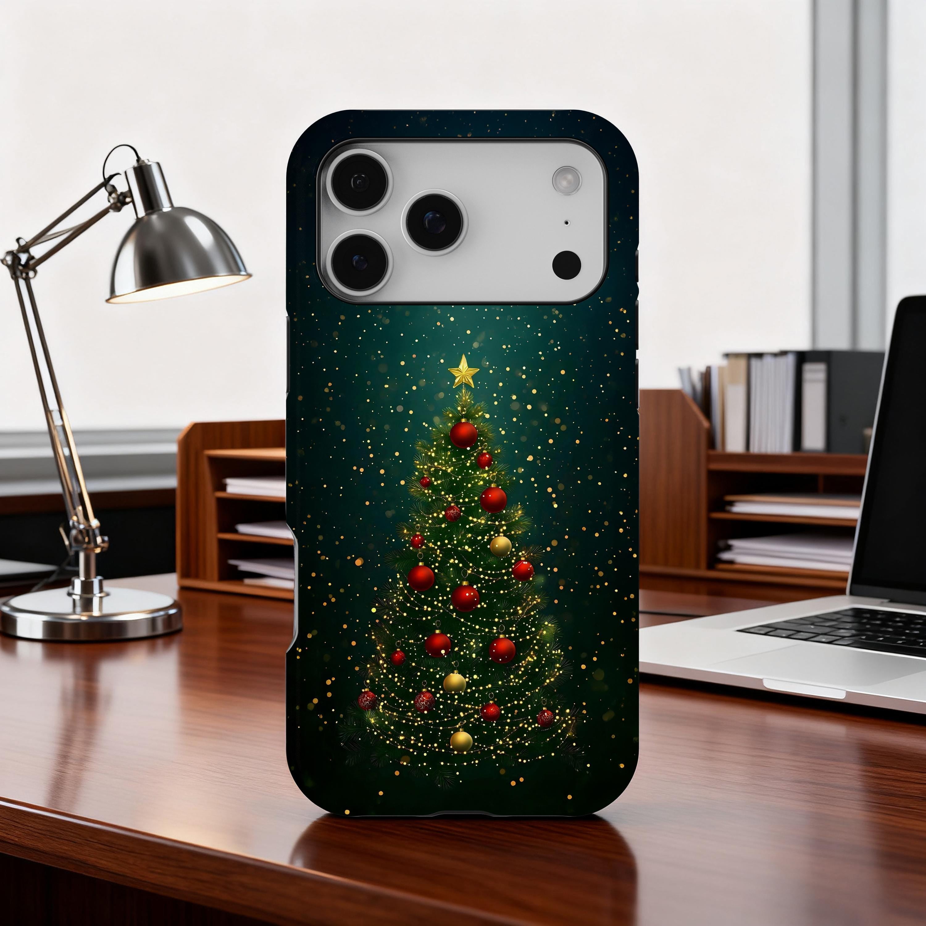 Elegant Holiday Christmas Tree Phone Case with iPhone 17 through 11 Pro ...