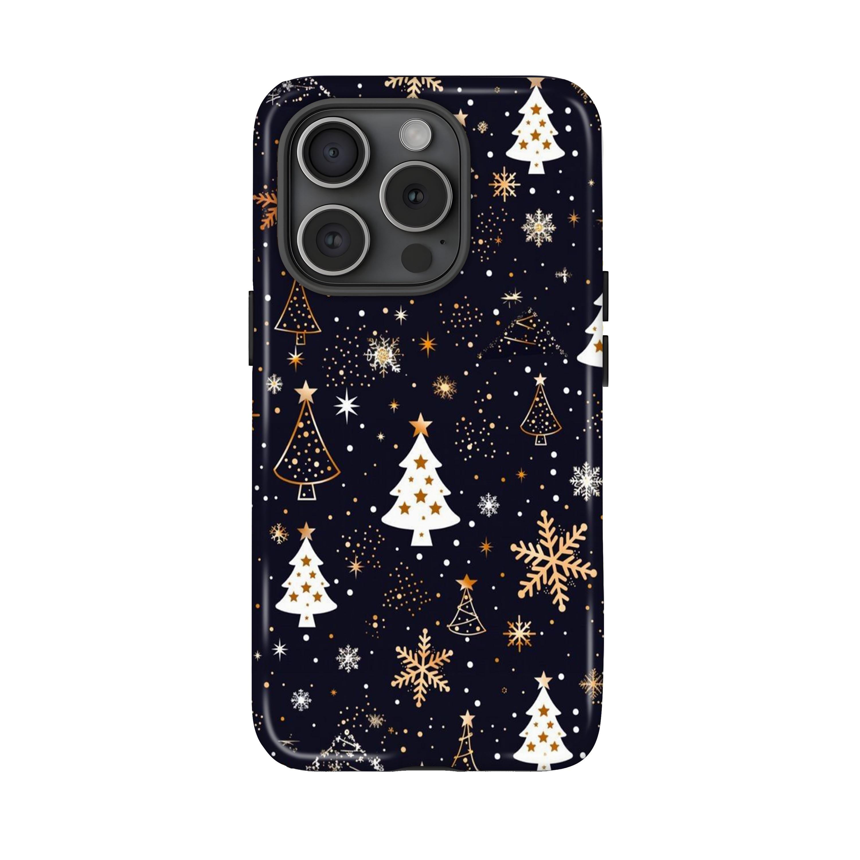 Elegant Holiday Line Art Tree Phone Case with iPhone 17 through 11 Pro ...