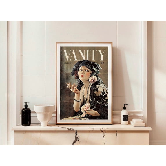 Elegant Home Washroom Poster Vintage Woman Bathroom Art Unframed Paper ...