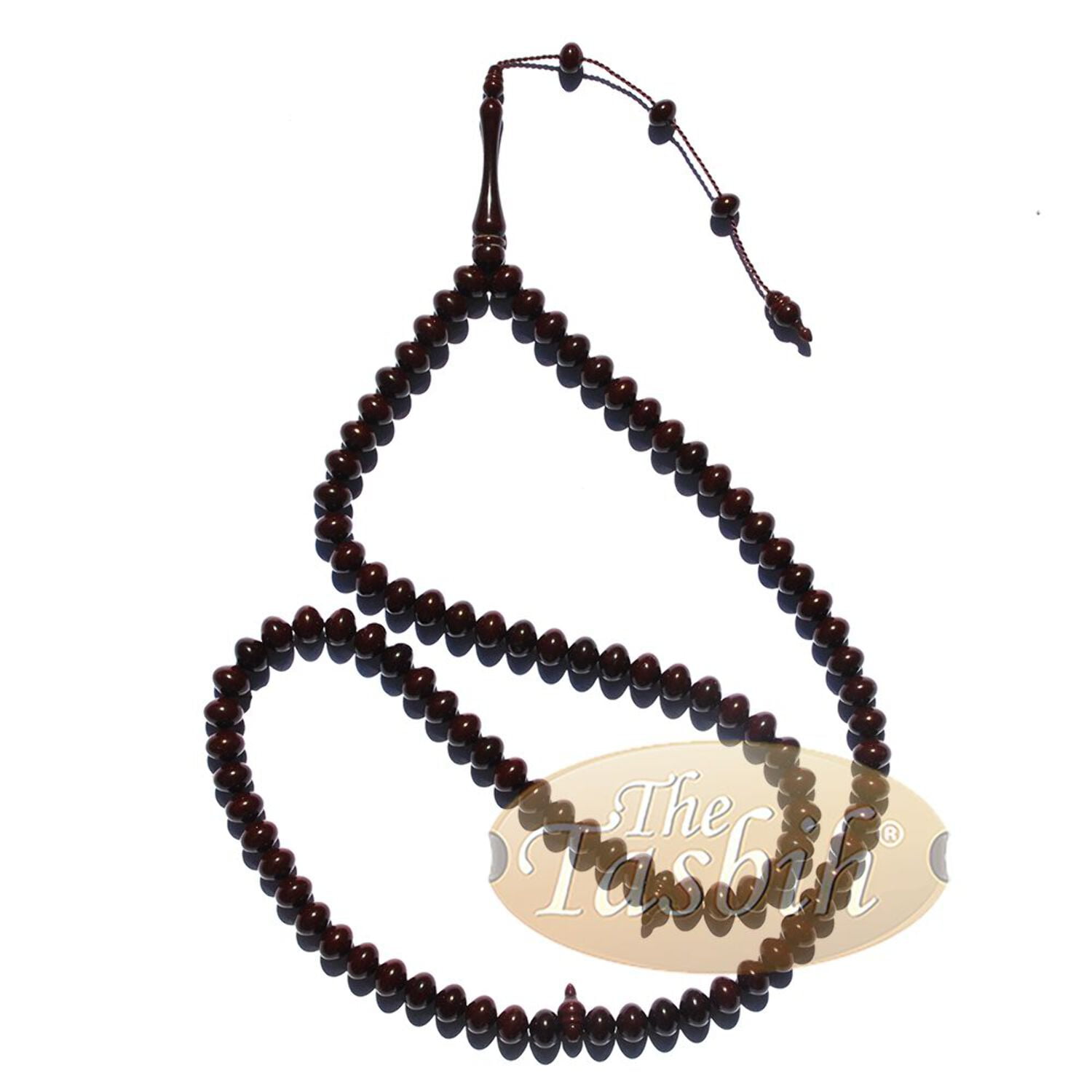 Elegant Horizontal Oval Dark Maroon Monomer Turkish Style Tasbih ...