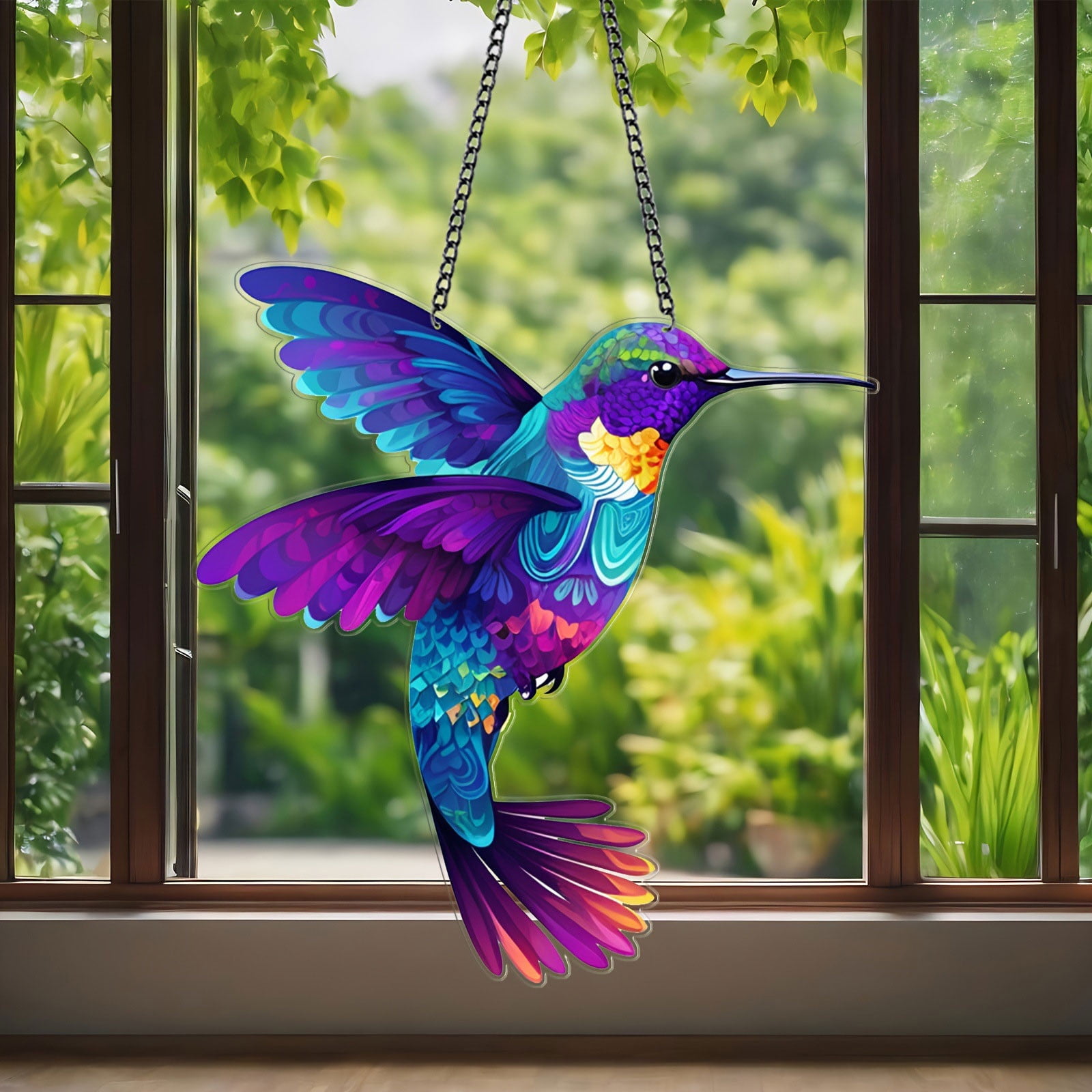 BAOPAI Elegant Hummingbird Acrylic Window and Wall Hanging Ornament ...