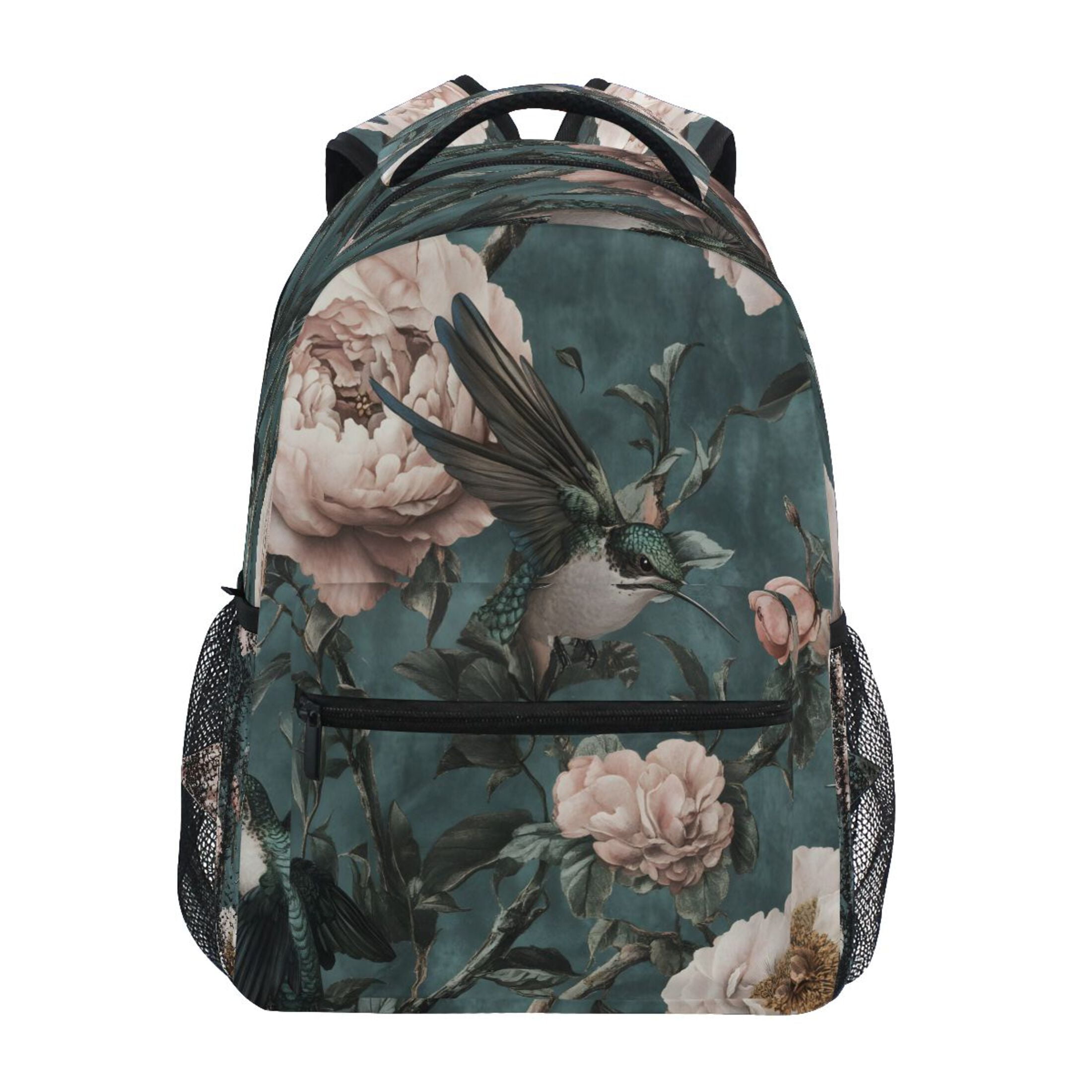 Elegant Hummingbirds Pattern Stylish Large Backpack 15L Self-Standing ...