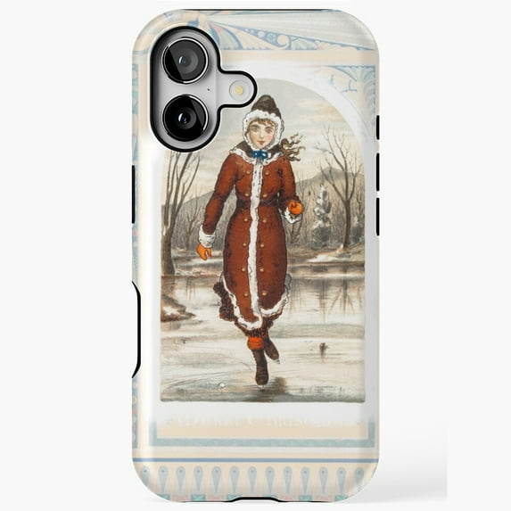 Elegant Ice Skating Woman Illustration L. Prang Case for iPhone 17 16 ...