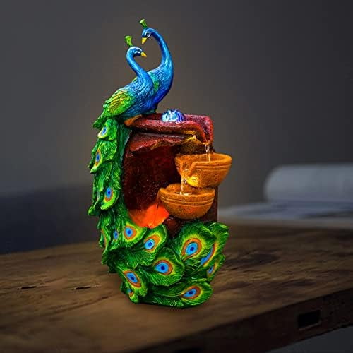 Elegant Indoor Water Fountains with LED Crystal Ball Peacock Shape ...