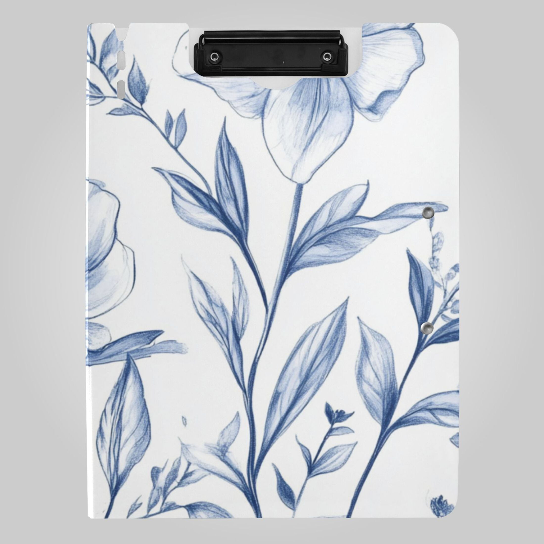 Elegant Ink Painting Flowers Leaves Foldable Binder Folder Clipboard ...
