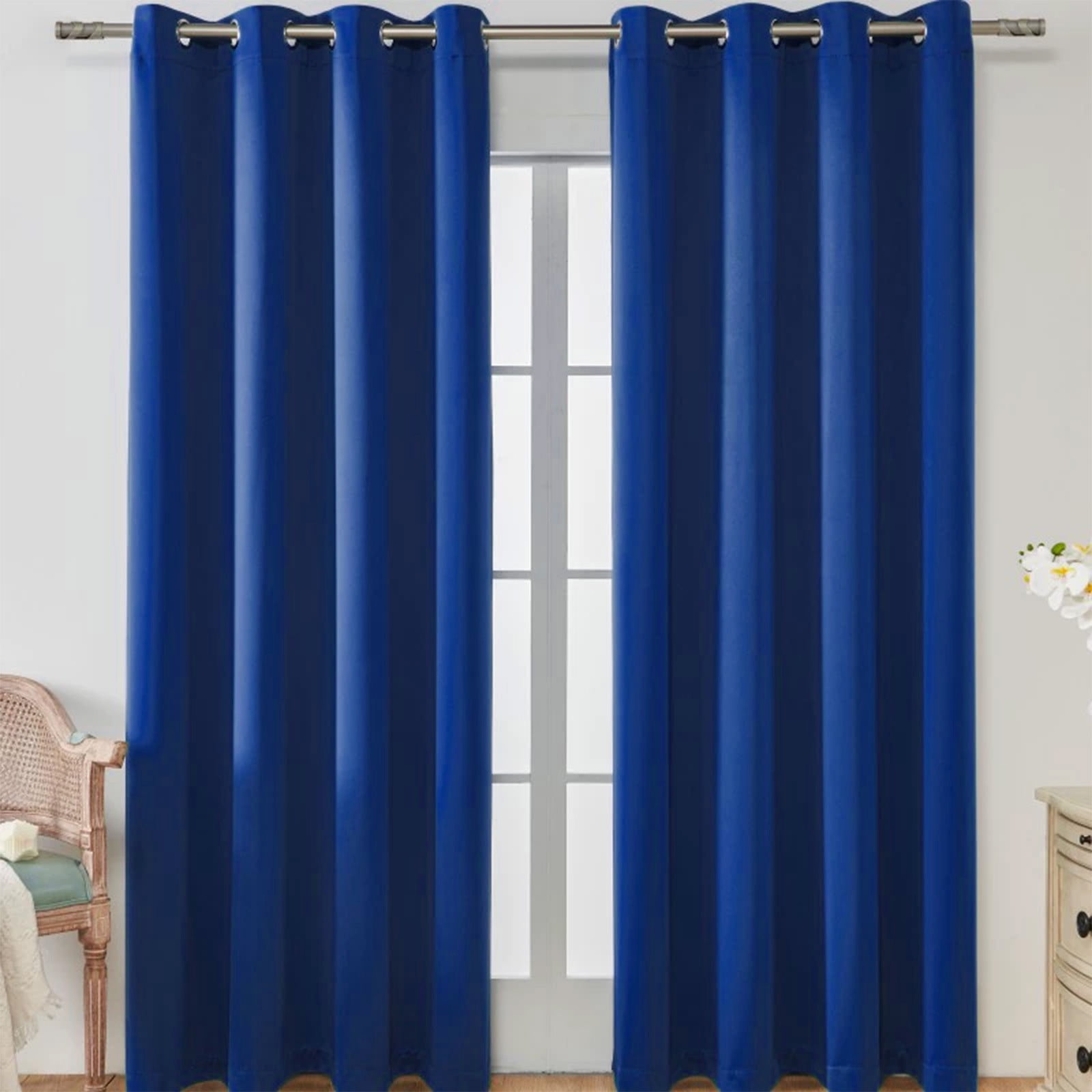 Elegant Insulated Curtain Panel Pair - Luxurious Noise-Reducing Window ...