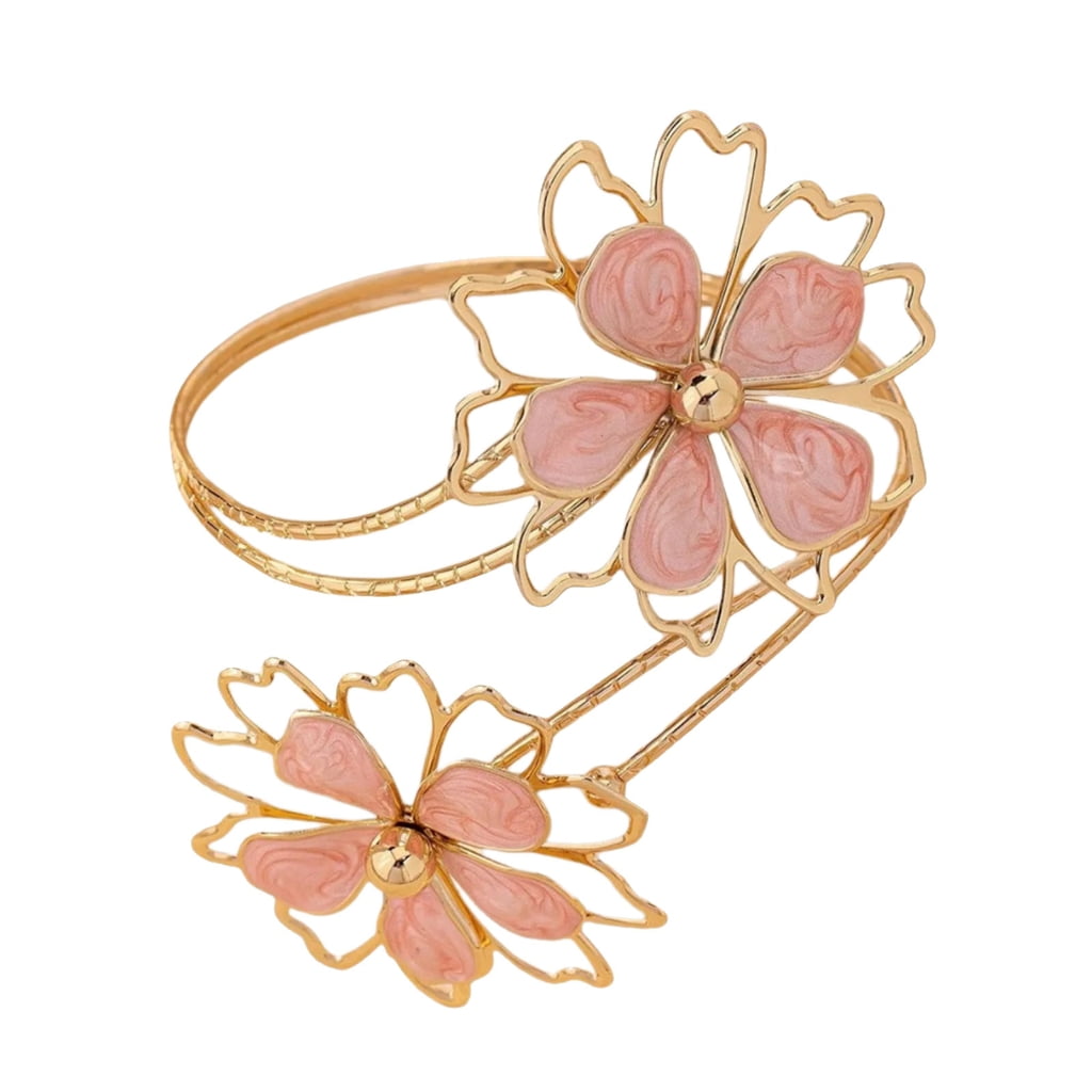 Elegant Irregular Motifs Flower Arm Cuff Jewelry Sturdy Zinc Alloy ...