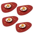Elegant Irregular Shape Placemats, Faux Leather Heat Resistant Table ...