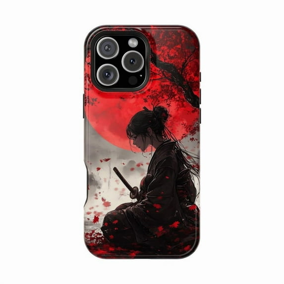 Elegant Japanese Woman Under Moonlit Tree Cultural Art Case with iPhone ...