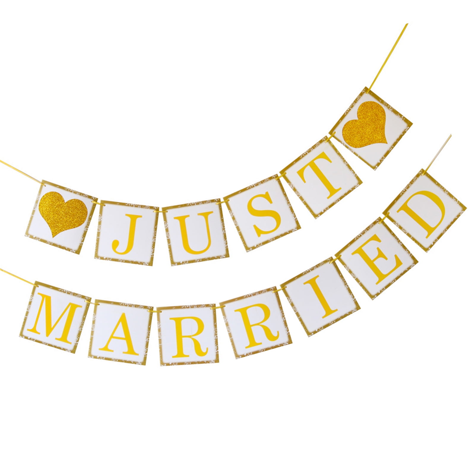 Elegant Just Married Bunting Banners Wedding Decoration Assorted Styles ...