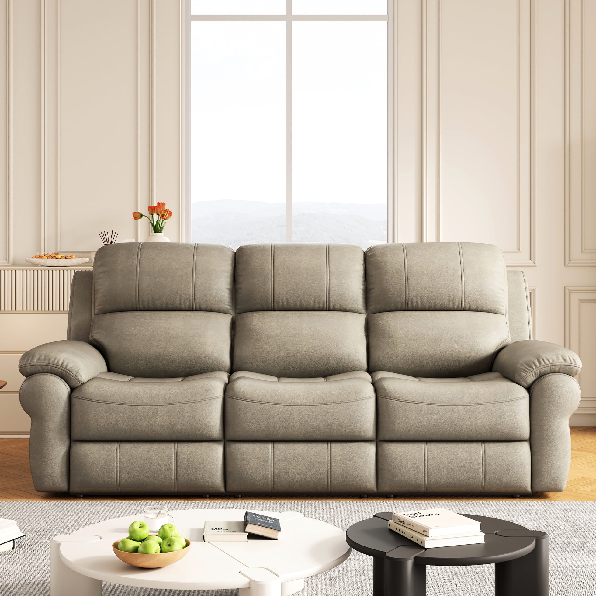 Elegant Khaki Breathable Fabric Reclining With Drop Down Table ...