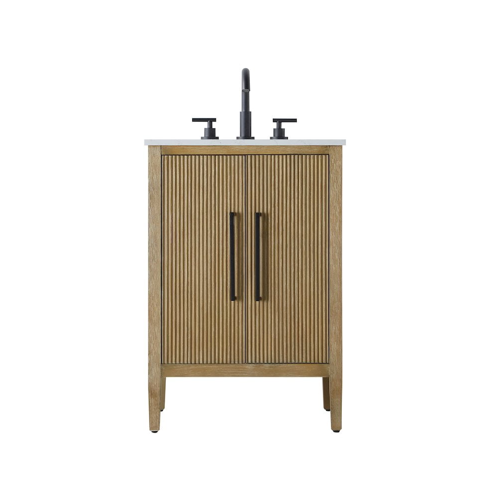 Elegant Kitchen and Bath 24 inch Single Bathroom Vanity in Linen Oak ...