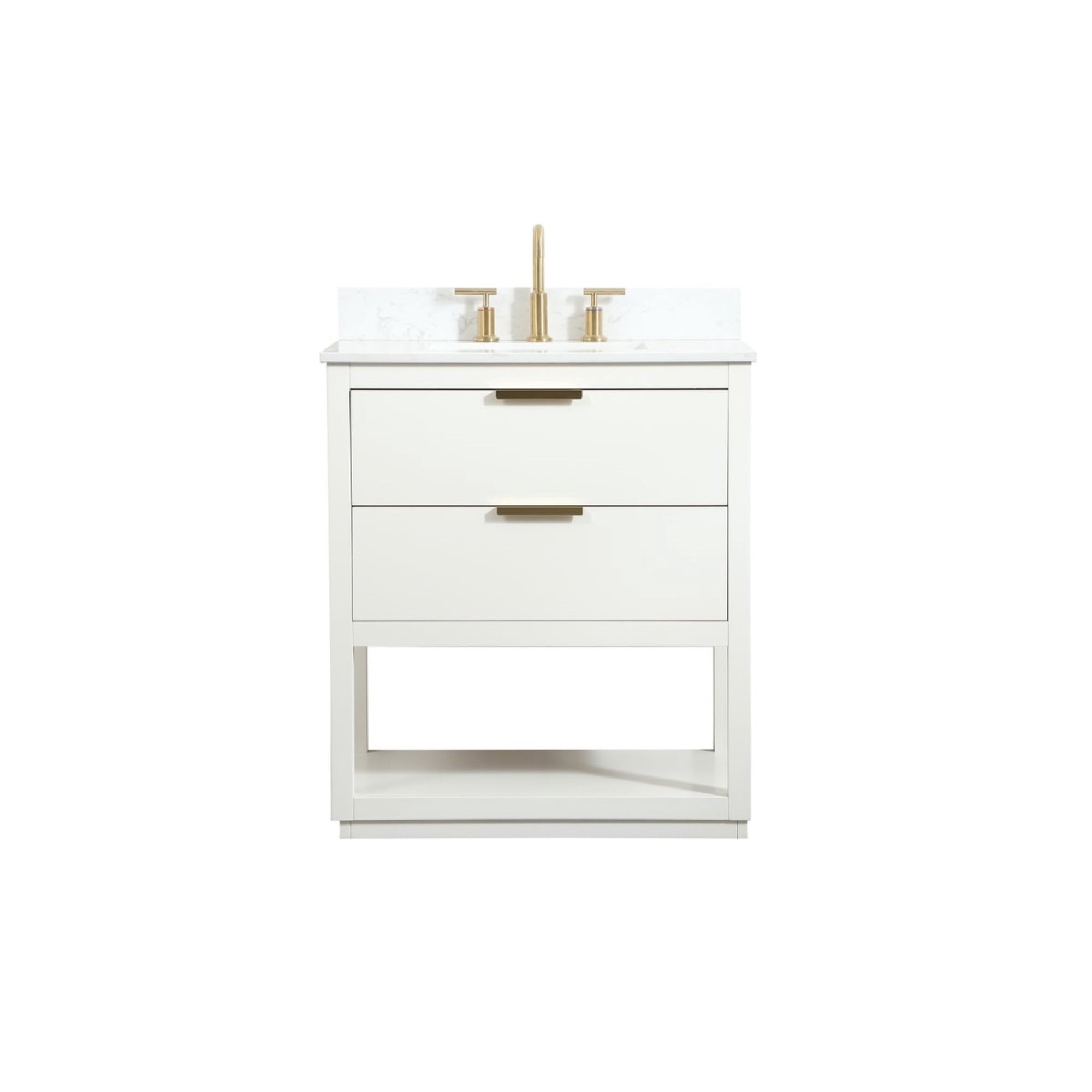 "Elegant Lighting White Bathroom Sink, Larkin 30"" Free Standing Single ...