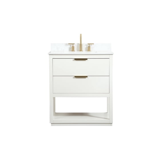 "Elegant Lighting White Bathroom Sink, Larkin 30"" Free Standing Single ...