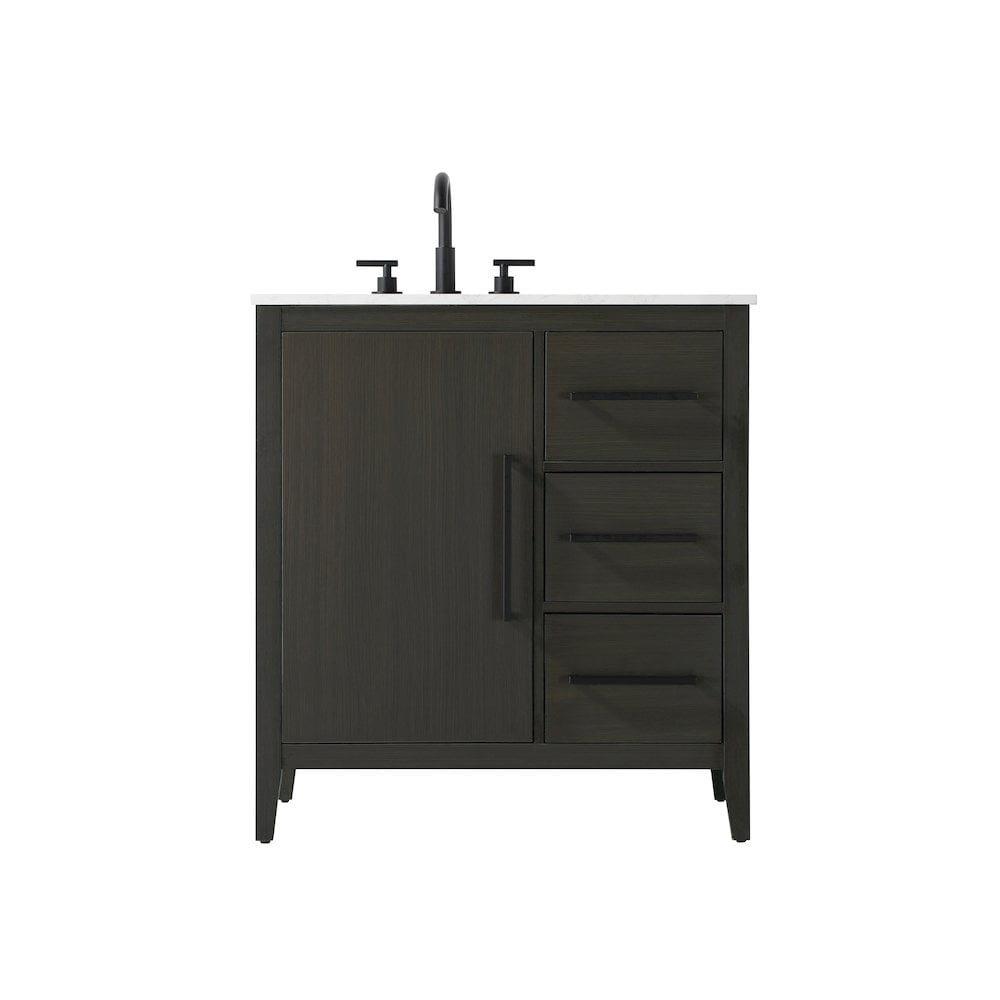 Elegant Kitchen and Bath 32 Inch Single Bathroom Vanity In Mocha Brown ...