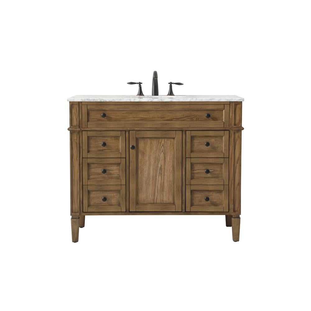 Elegant Kitchen and Bath 42 inch Single bathroom vanity in driftwood ...