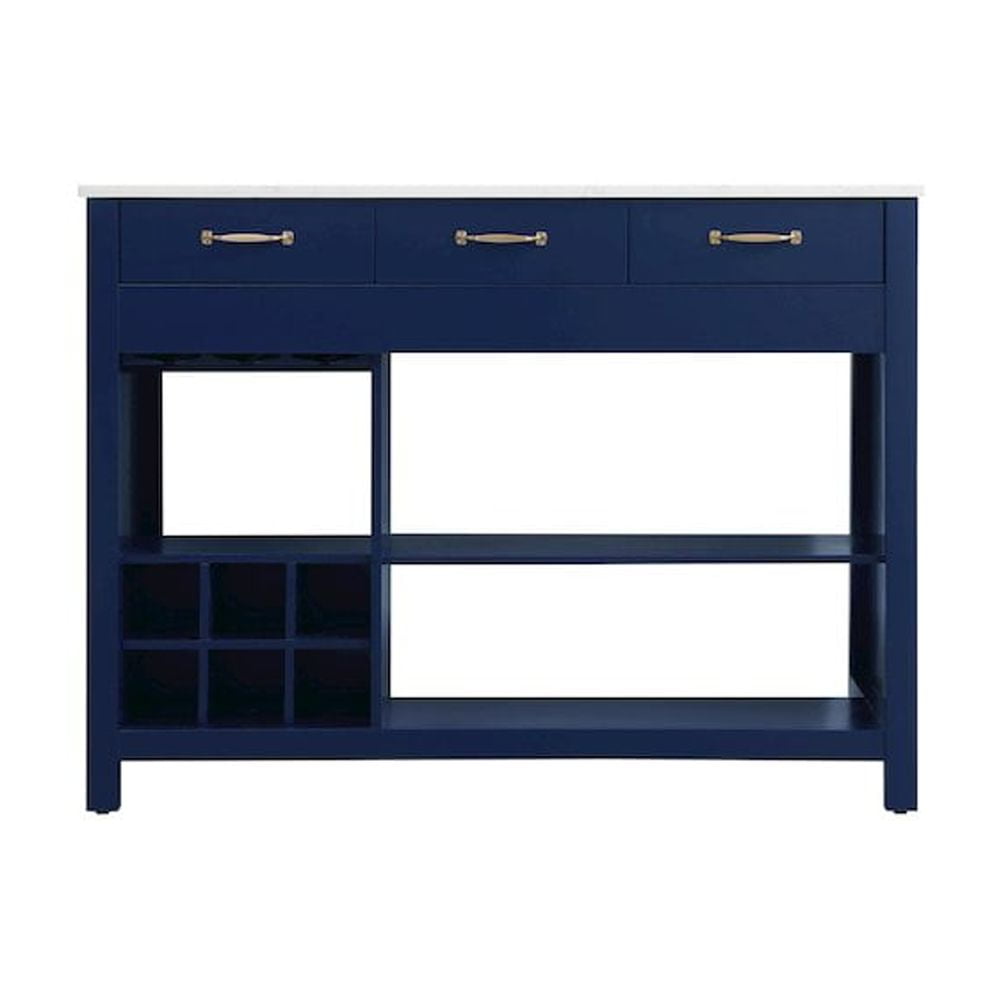 Elegant Kitchen and Bath 48 inch Kitchen Island in Blue - Walmart.com