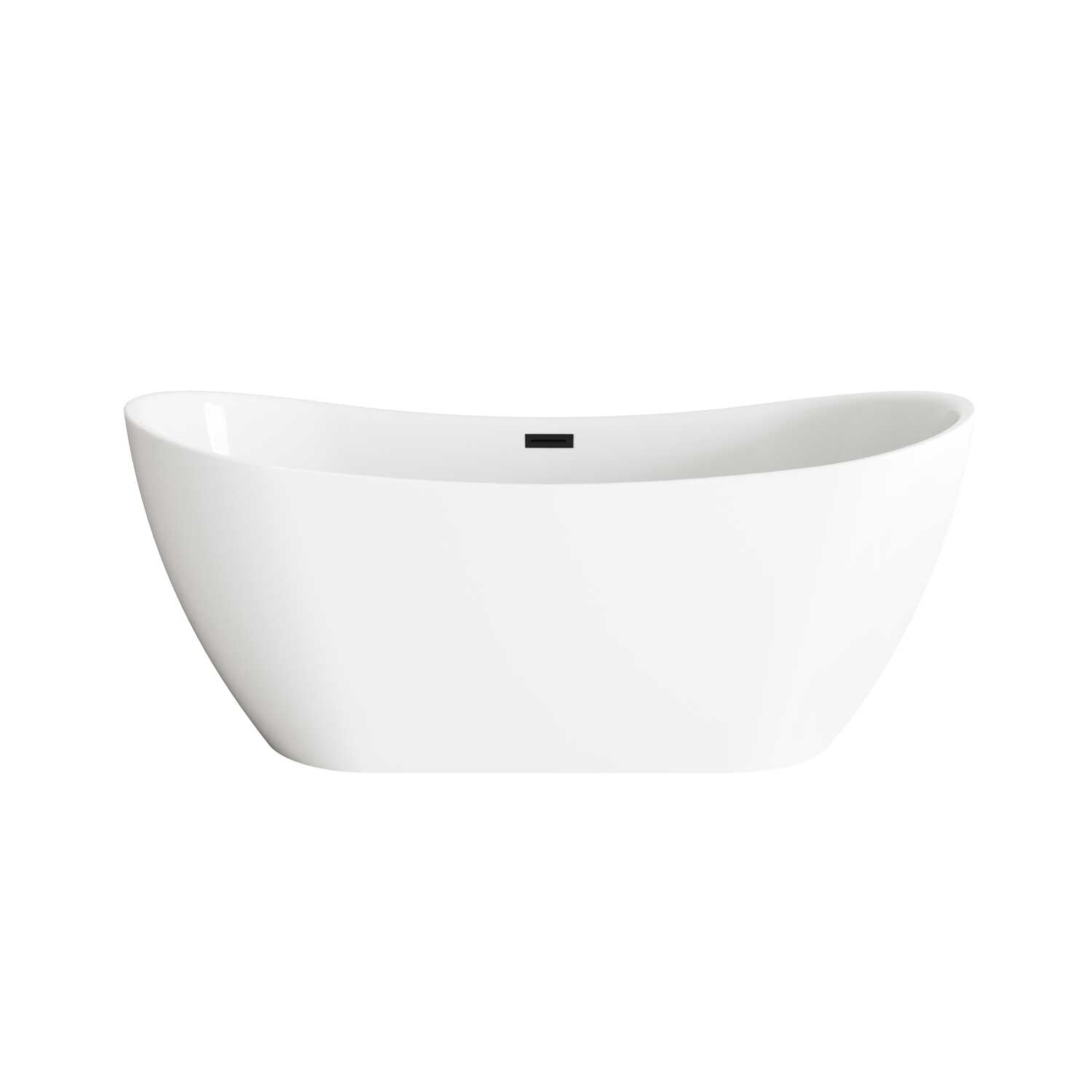 Elegant Kitchen and Bath 67 inch Bathtub in Glossy White with Matte ...